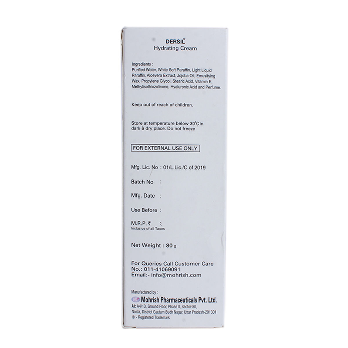 Dersil Moisturising Cream 80 gm Price, Uses, Side Effects, Composition ...