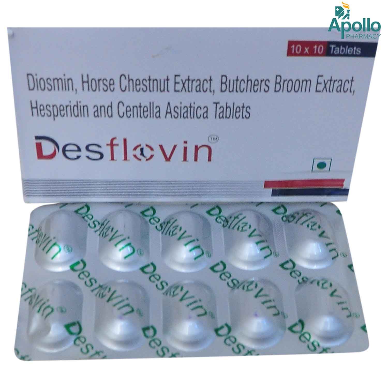 Desflovin Tablet 10's Price, Uses, Side Effects, Composition - Apollo ...
