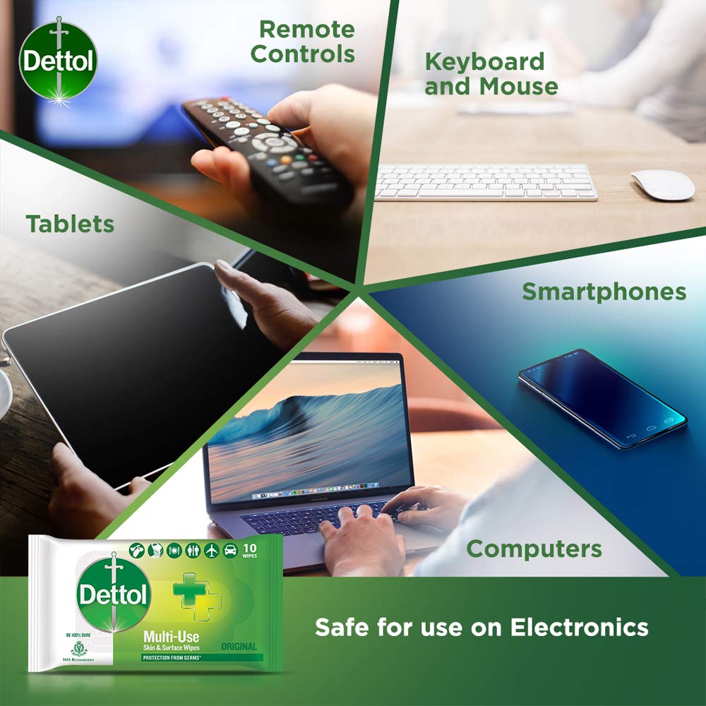 Dettol Original Multi-Use Skin & Surface Wipes, 10 Count Price, Uses ...