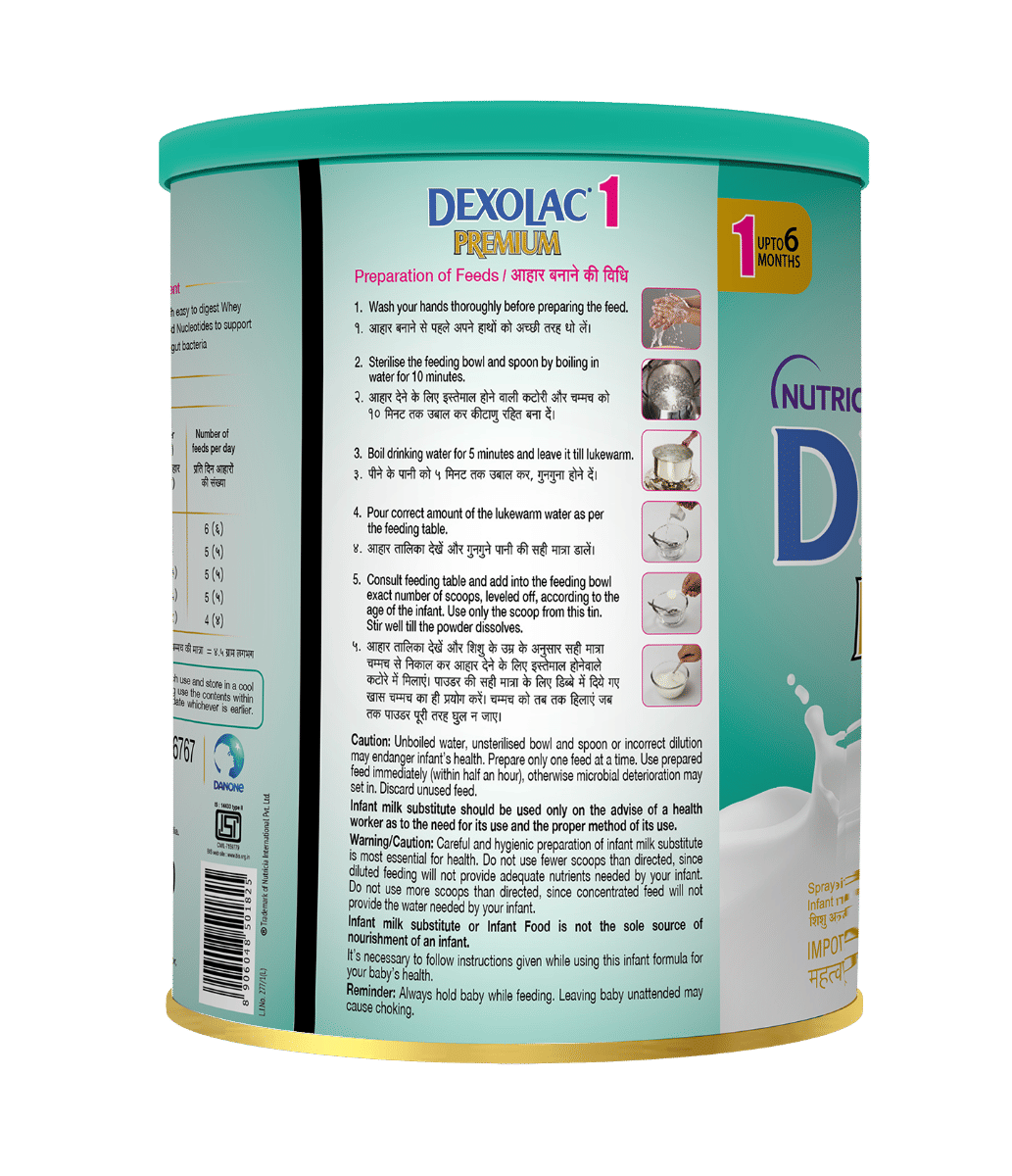 Dexolac Premium Infant Formula Stage 1 Powder for Up to 6 Months Kid ...