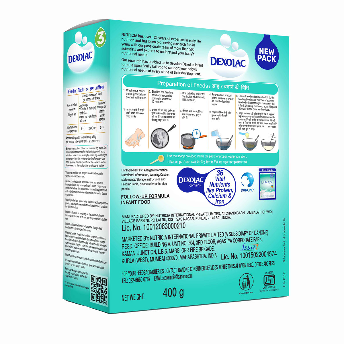 Dexolac Follow-Up Formula Stage 3 Powder (12-18 Months), 400 gm Refill ...