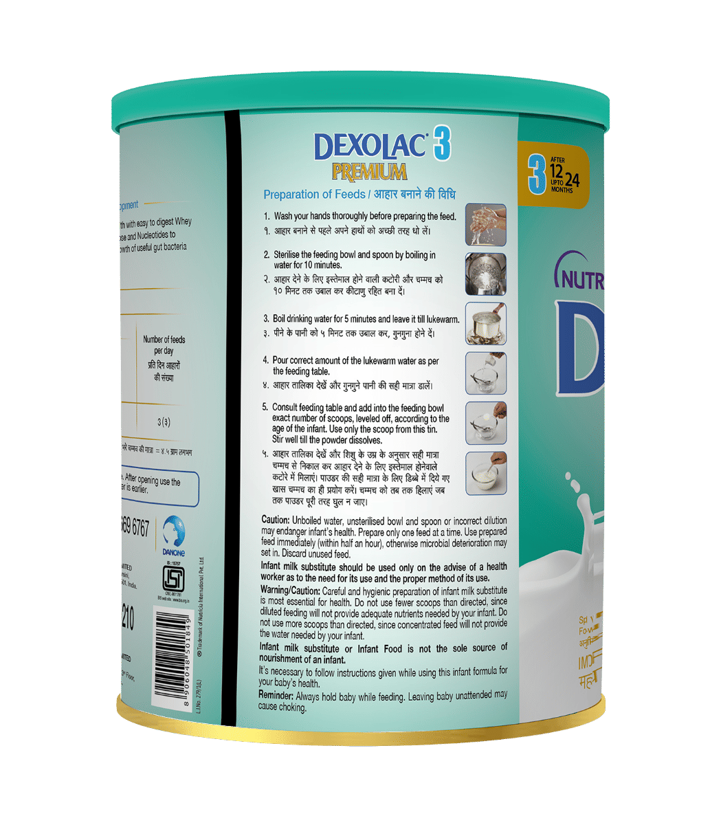 Dexolac Premium Infant Formula Stage 3 Powder for 12 to 24 Months Kid ...