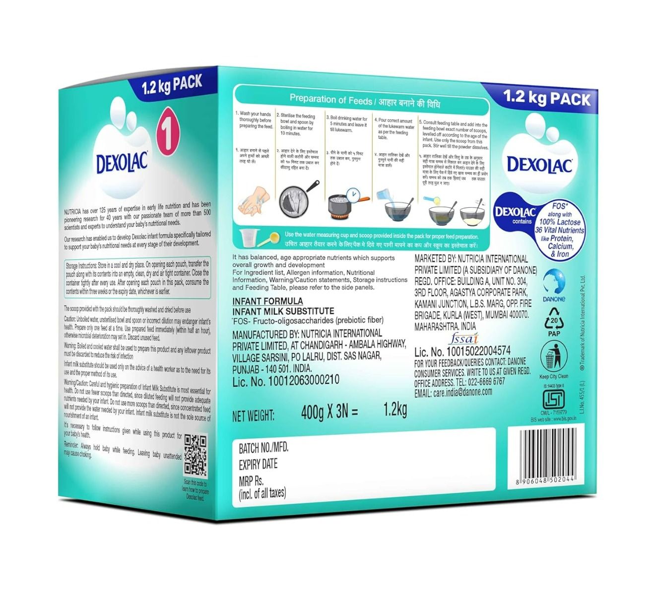 Buy Dexolac Infant Formula Stage 1 Powder for Up to 6 Months, 1.2 kg ...