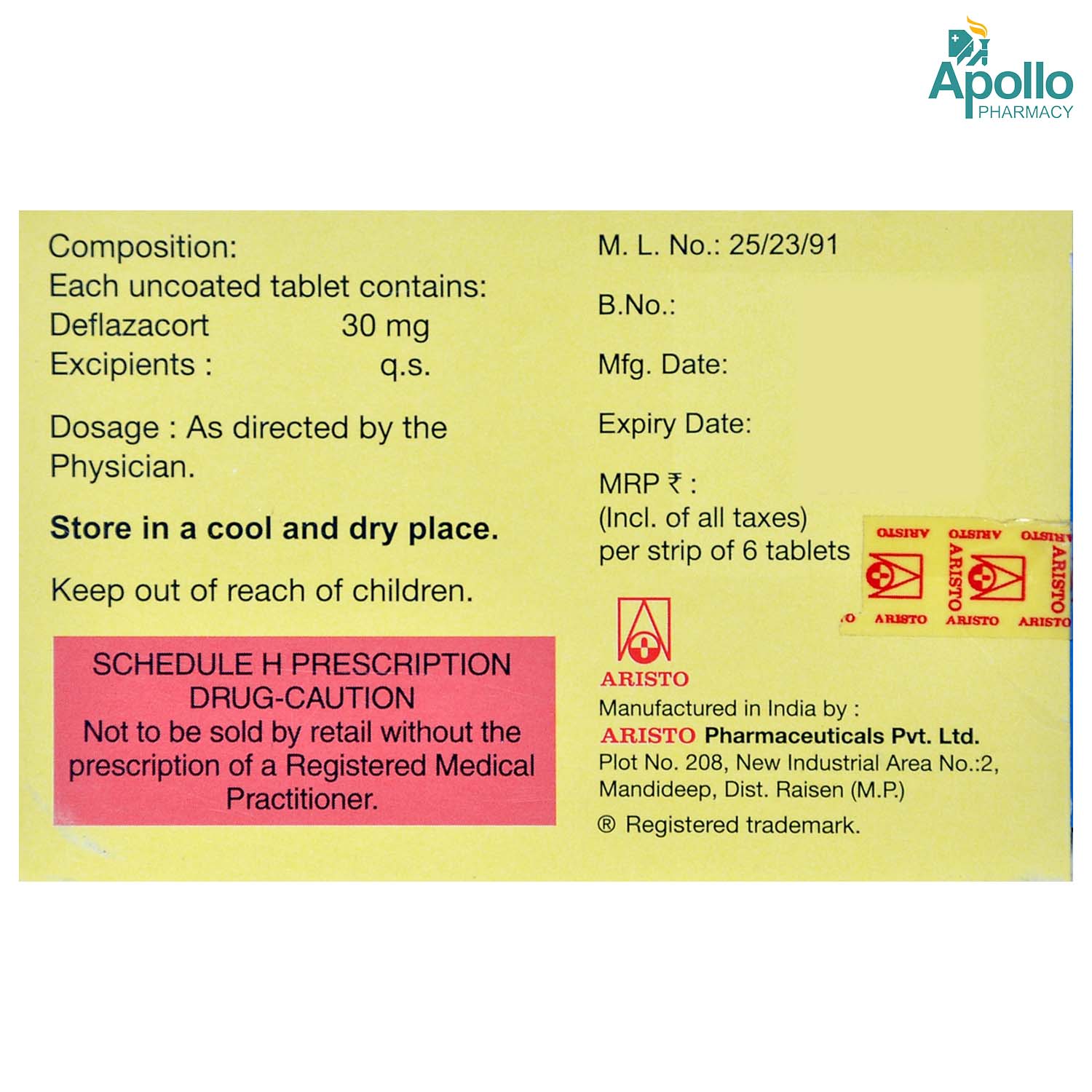 Dezacor 30 Tablet | Uses, Side Effects, Price | Apollo Pharmacy