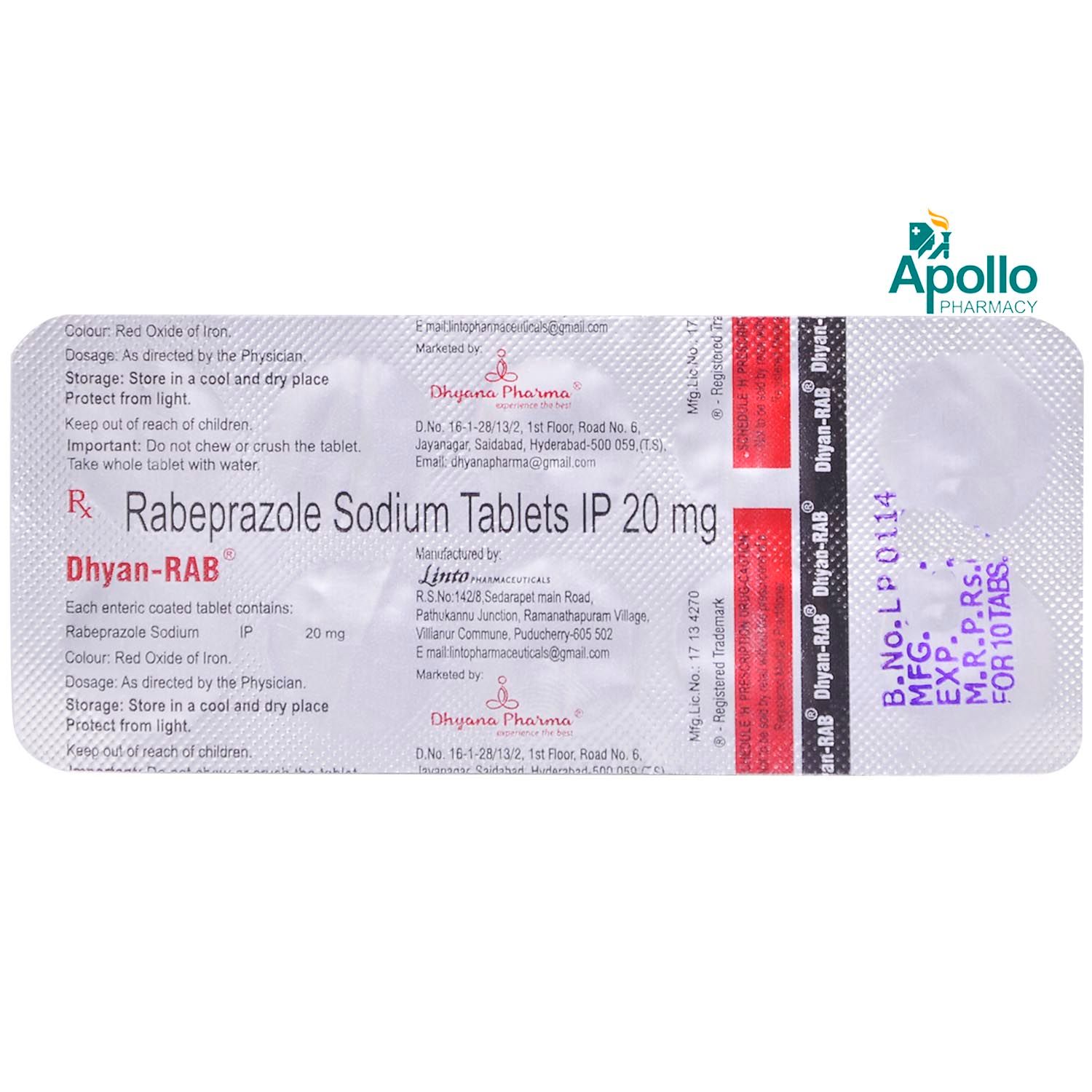 Dhyan-Rab 20Mg Tablet 10'S Price, Uses, Side Effects, Composition ...