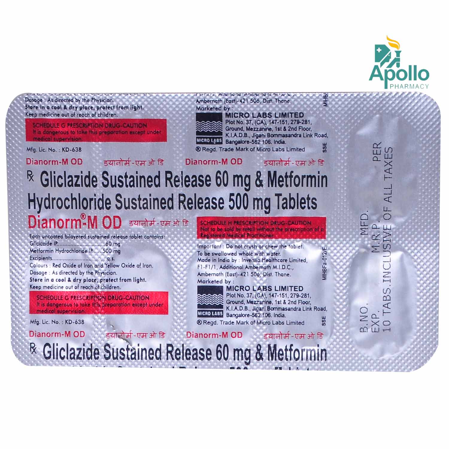 Dianorm-M OD Tablet 10's Price, Uses, Side Effects, Composition ...