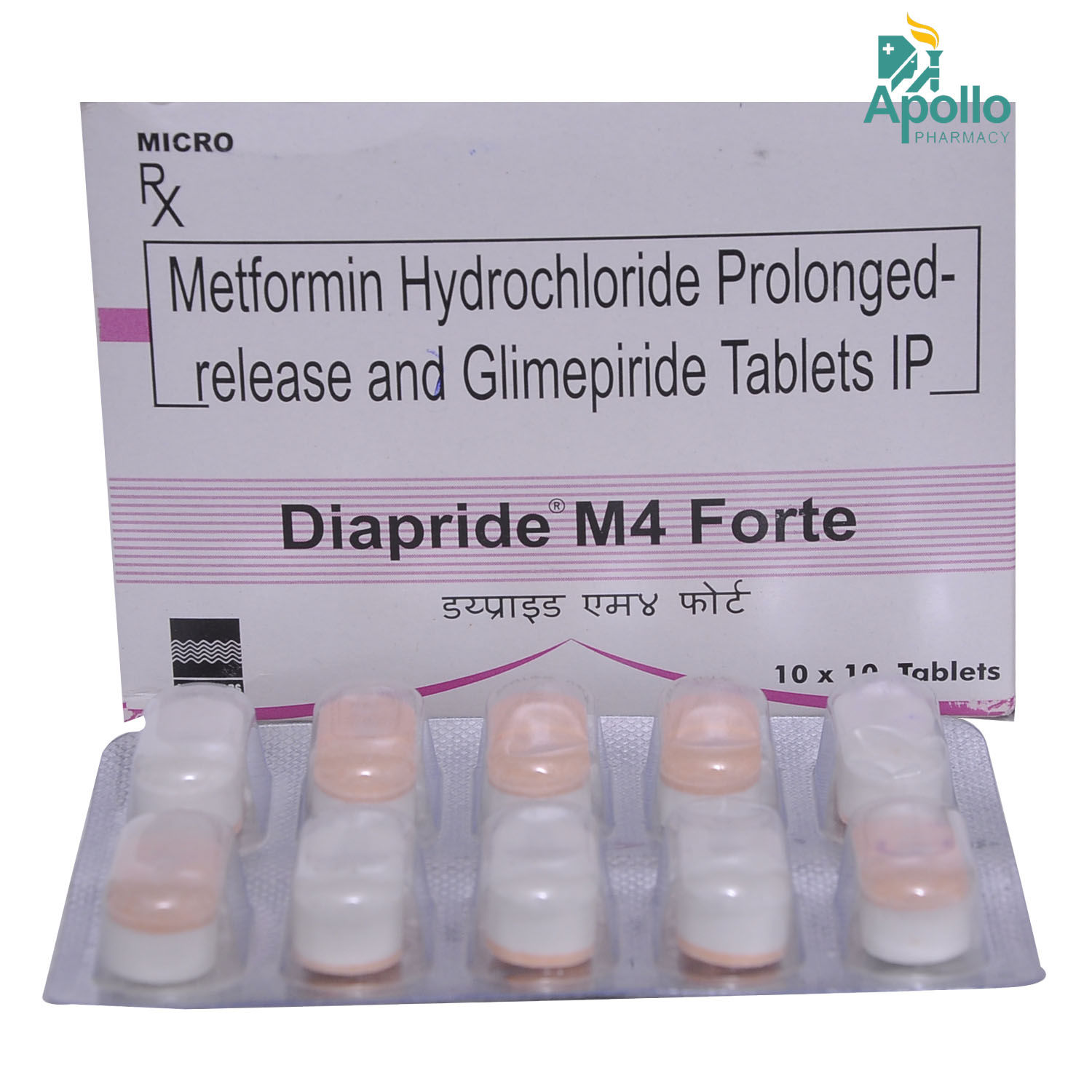 Diapride M4 Forte Tablet 10's Price, Uses, Side Effects, Composition ...