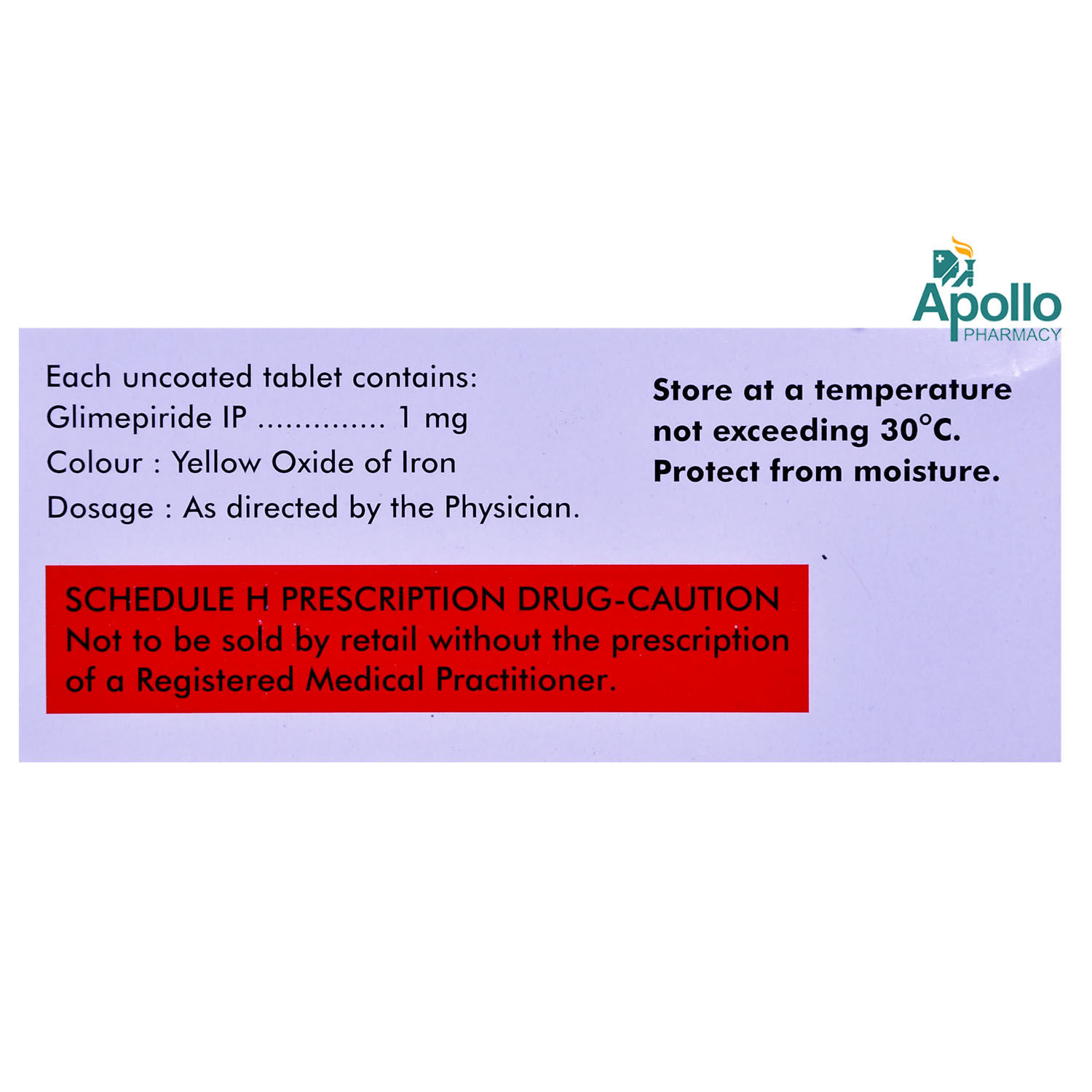 Diapride-1 Tablet 30's Price, Uses, Side Effects, Composition - Apollo ...