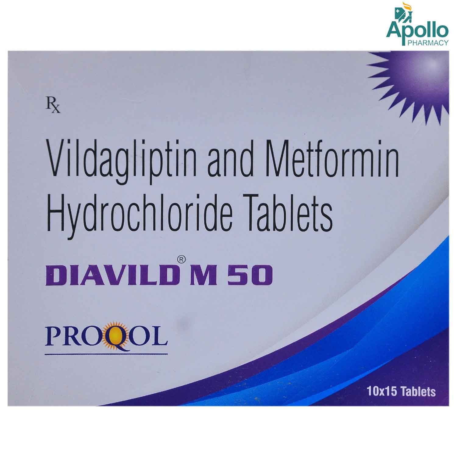 Vildaray M 50/500 Tablet 15's Price, Uses, Side Effects, Composition ...
