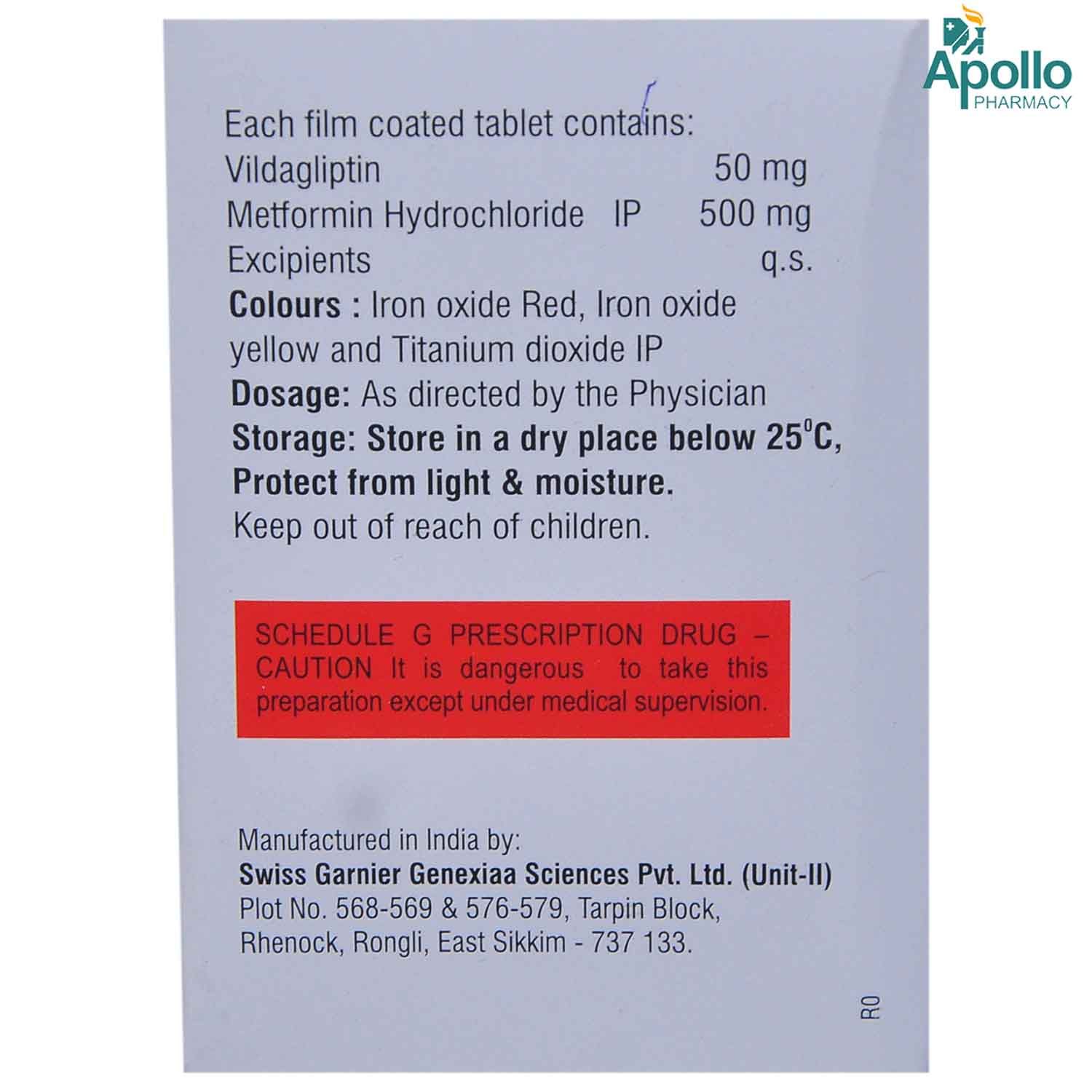 Diavild M 50 Tablet 15's Price, Uses, Side Effects, Composition ...
