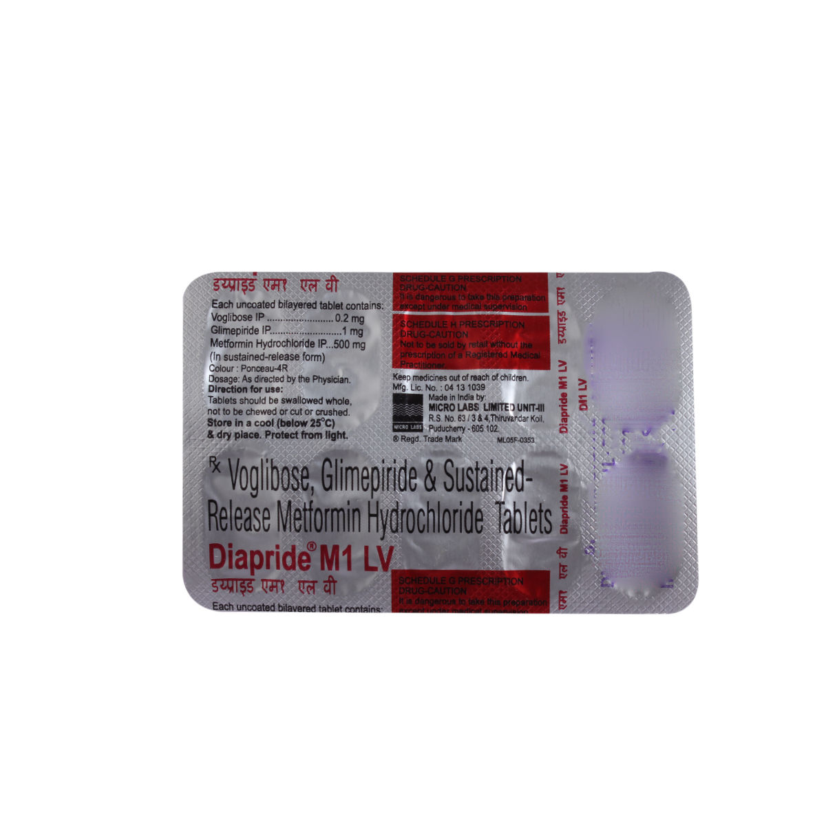 Diapride M1 LV Tablet 10's Price, Uses, Side Effects, Composition ...
