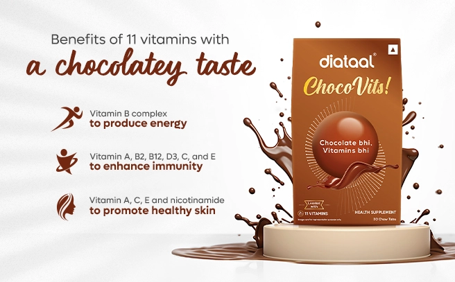 Diataal Choco Vits Chocolate Chewable Tablet | Uses, Benefits, Price ...