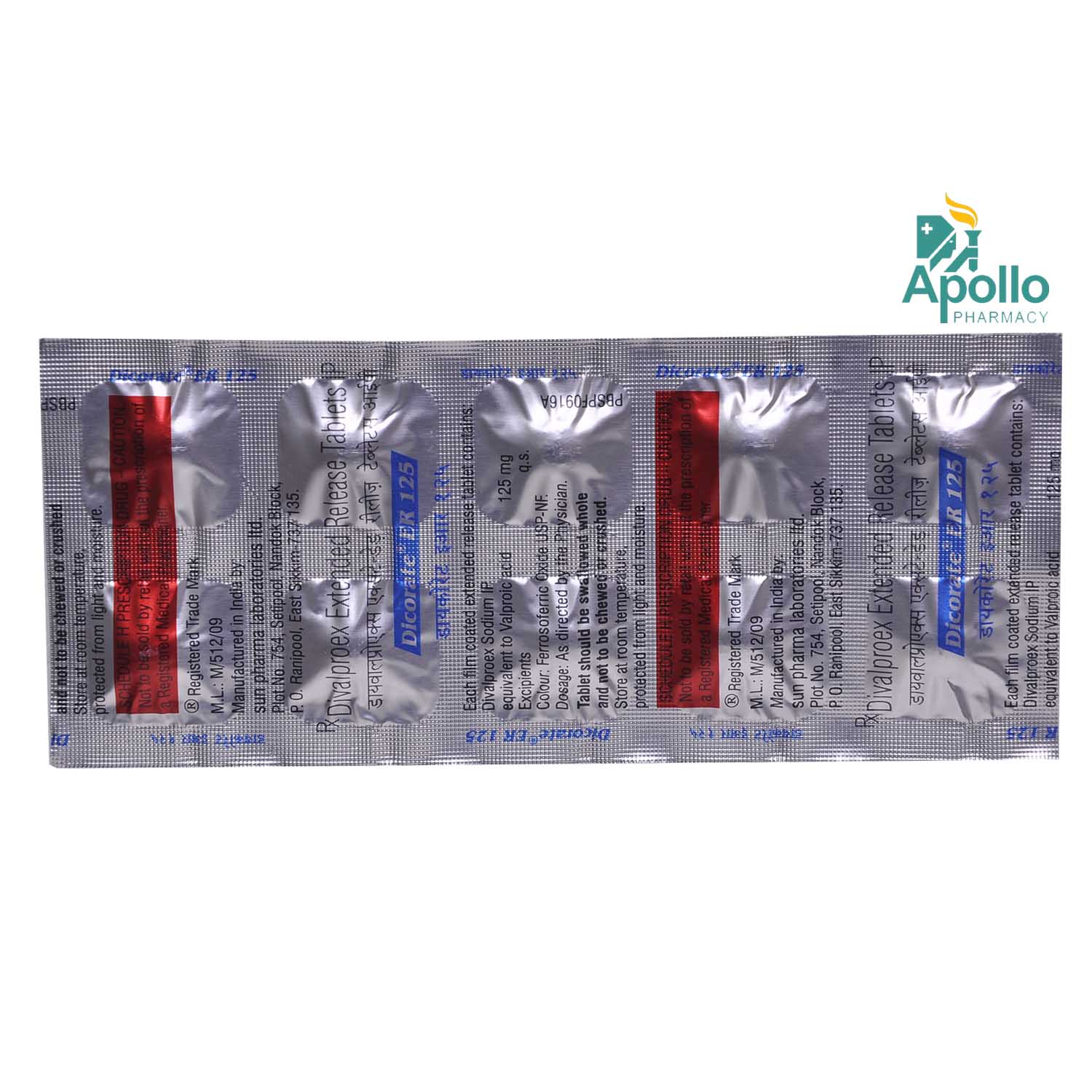 Dicorate ER 125 Tablet 10's Price, Uses, Side Effects, Composition - Apollo Pharmacy