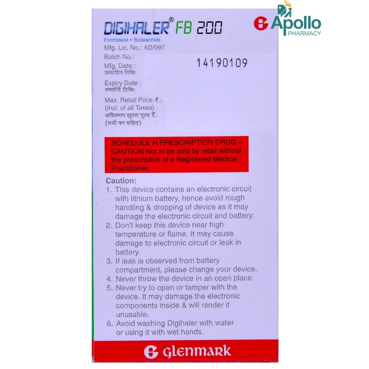Digihaler FB 200 Inhaler | Uses, Side Effects, Price | Apollo Pharmacy