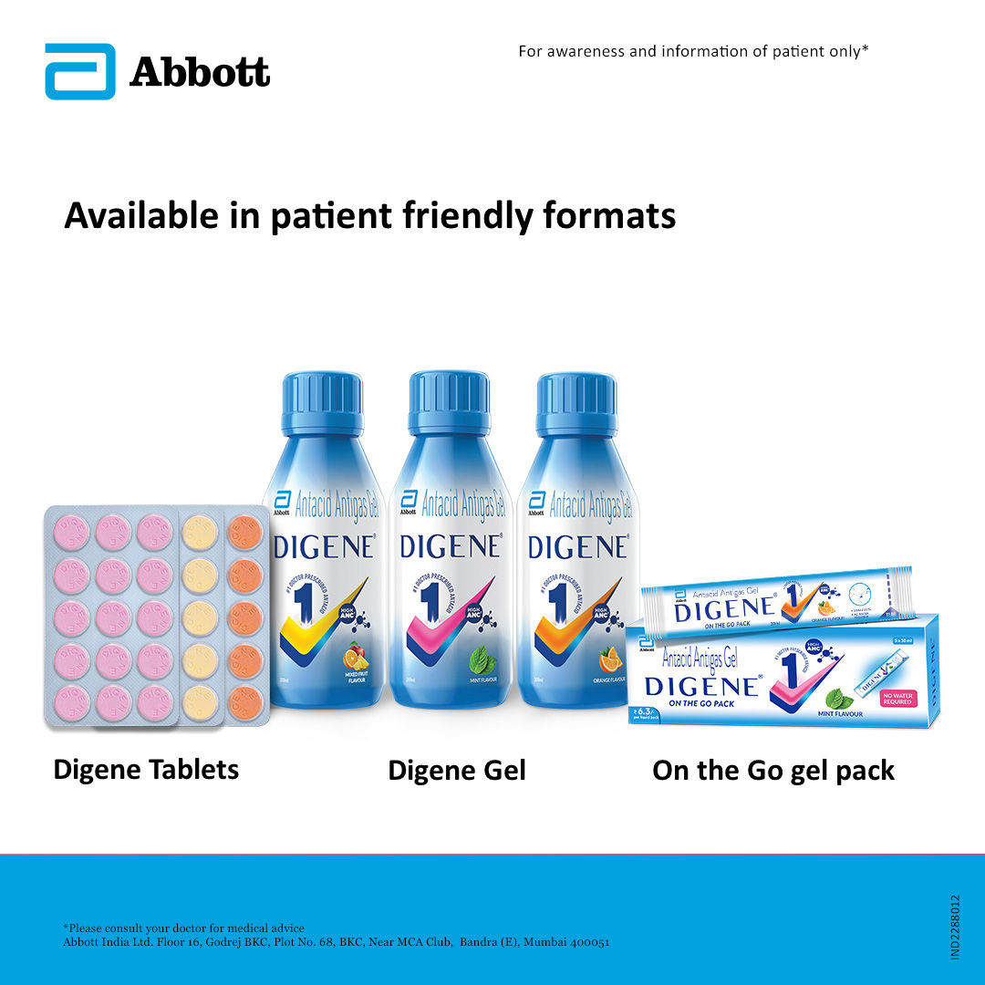 Buy Digene On The Go Pack Mint Flavour Antacid Antigas Gel, 5x10 ml ...