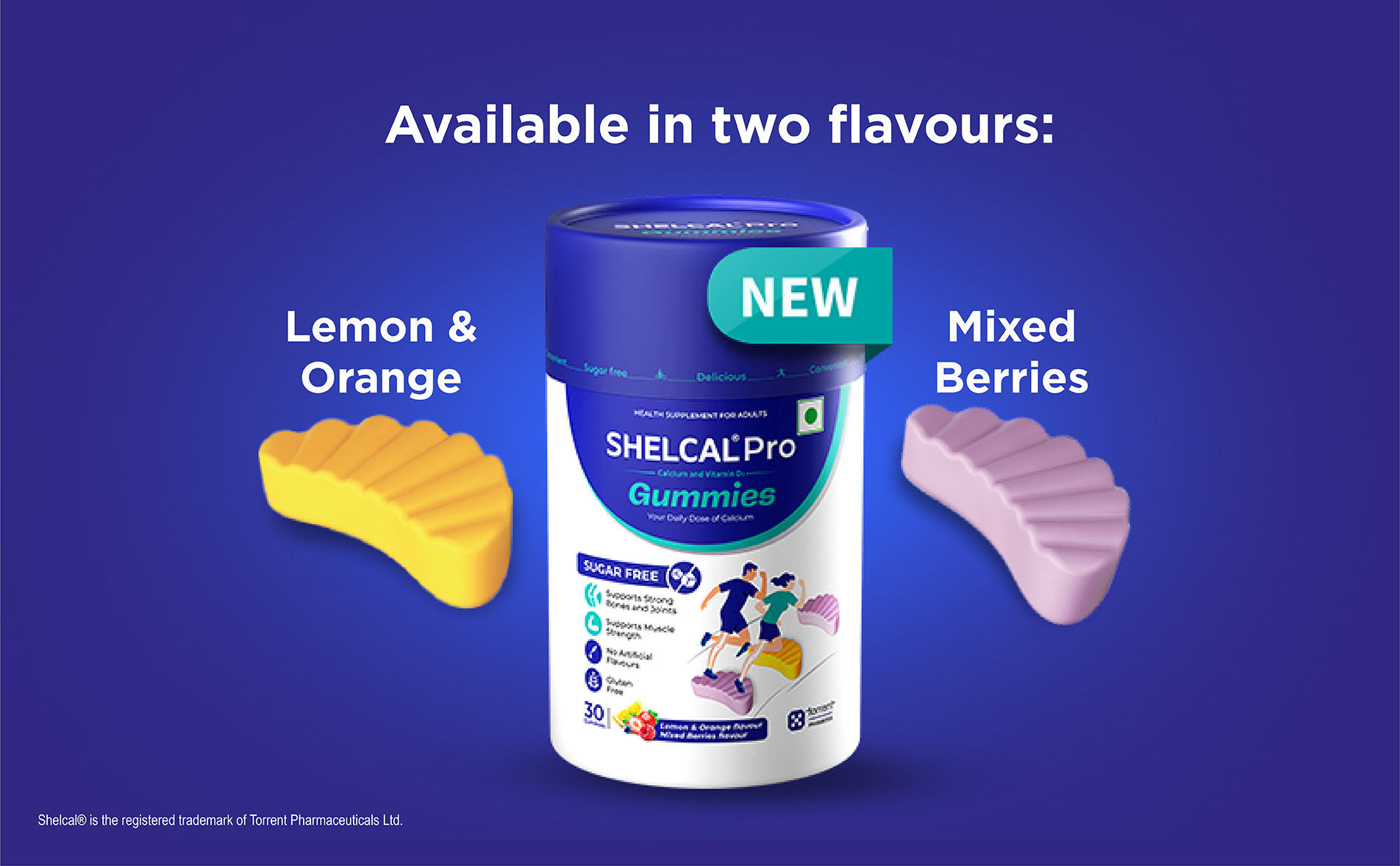 Buy Shelcal Pro Sugar Free Lemon & Orange-Mixed Berries Flavour Gummies ...