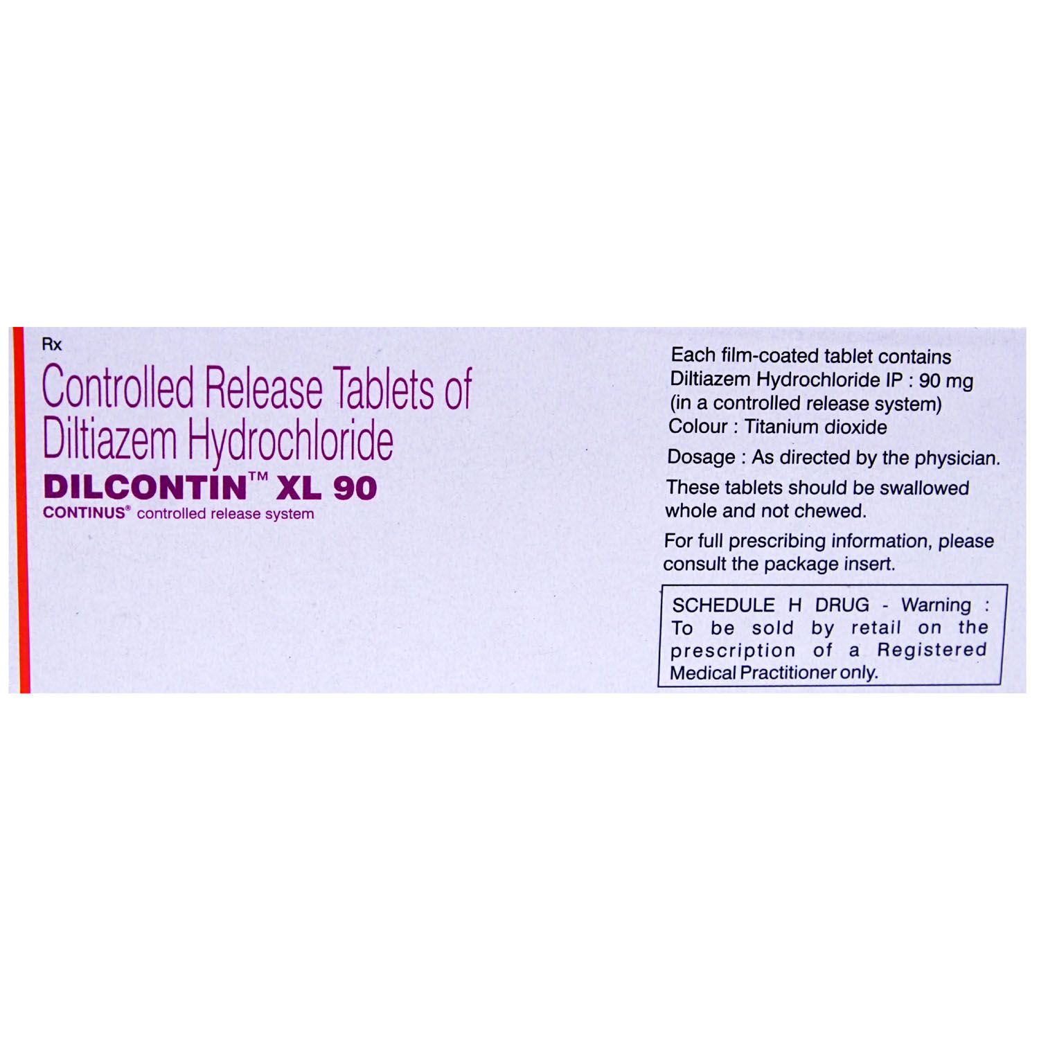Dilcontin XL 90 Tablet 10's Price, Uses, Side Effects, Composition ...