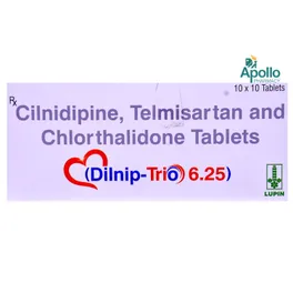 Dilnip Trio 6.25mg Tablet | Uses, Side Effects, Price | Apollo Pharmacy