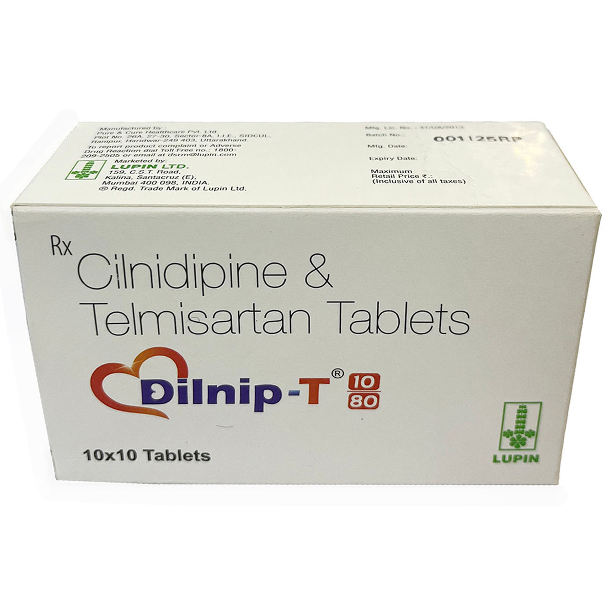 Dilnip-T 10/80 Tablet 10's | Uses, Side Effects, Price | Apollo Pharmacy