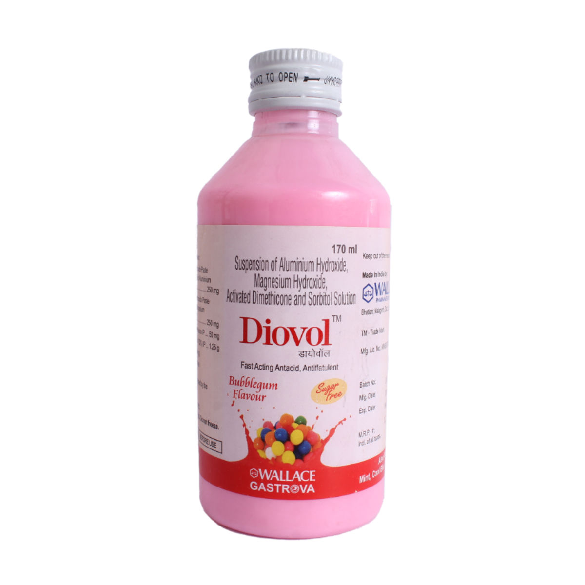 Diovol S/F Bubblegum Flavour Solution 170Ml Price, Uses, Side Effects ...