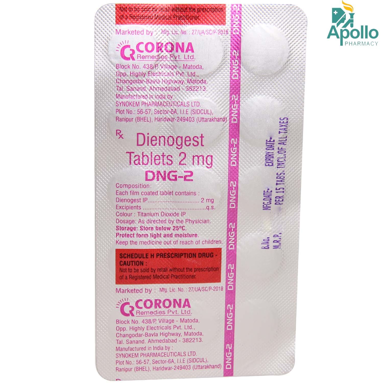 DNG-2 Tablet 15's Price, Uses, Side Effects, Composition - Apollo Pharmacy
