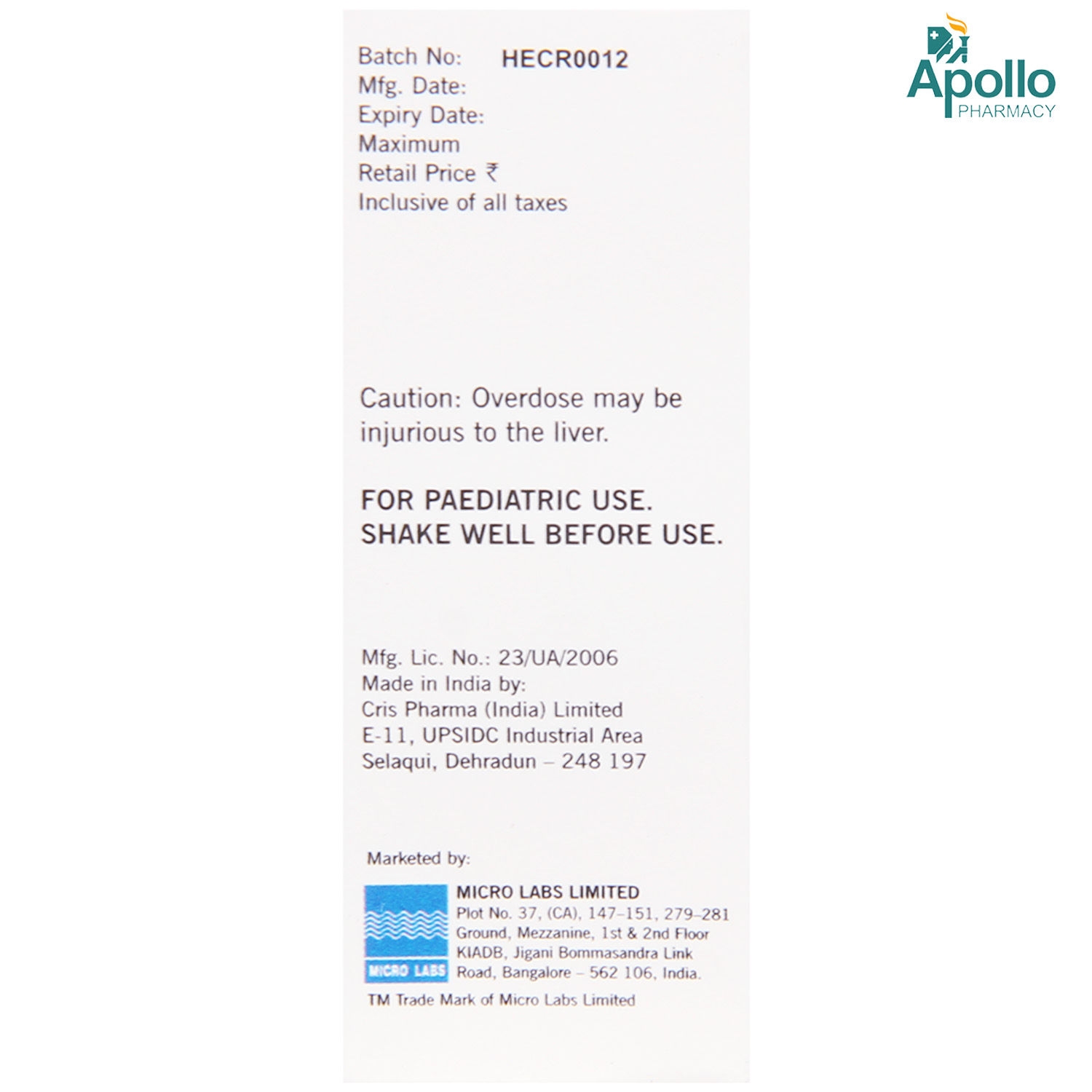 Dolo Oral Drops | Uses, Side Effects, Price | Apollo Pharmacy
