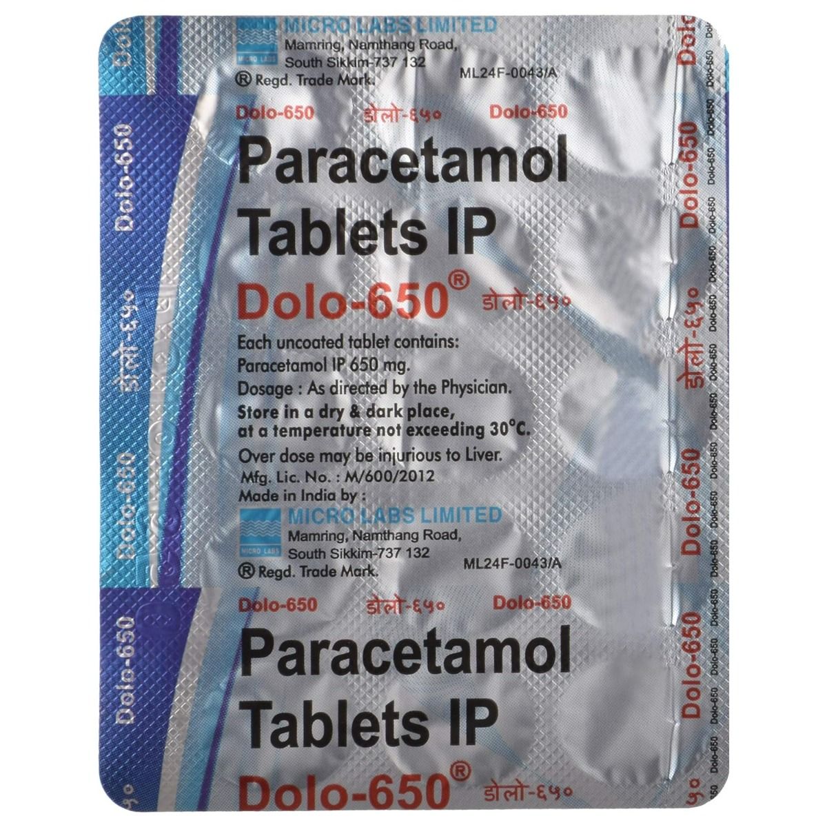 Dolo-650 Tablet | Uses, Side Effects, Price | Apollo Pharmacy