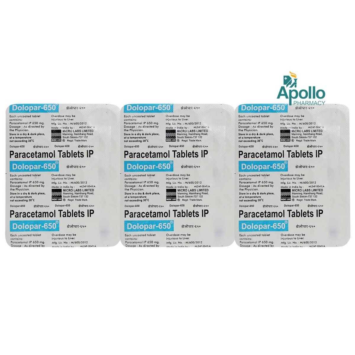 Dolopar-650 Tablet | Uses, Side Effects, Price | Apollo Pharmacy