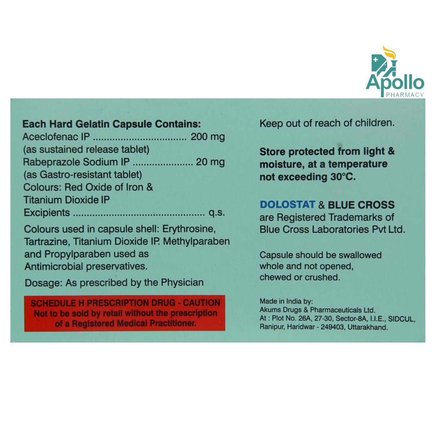 DOLOSTAT R CAPSULE 1 | Uses, Side Effects, Price | Apollo Pharmacy