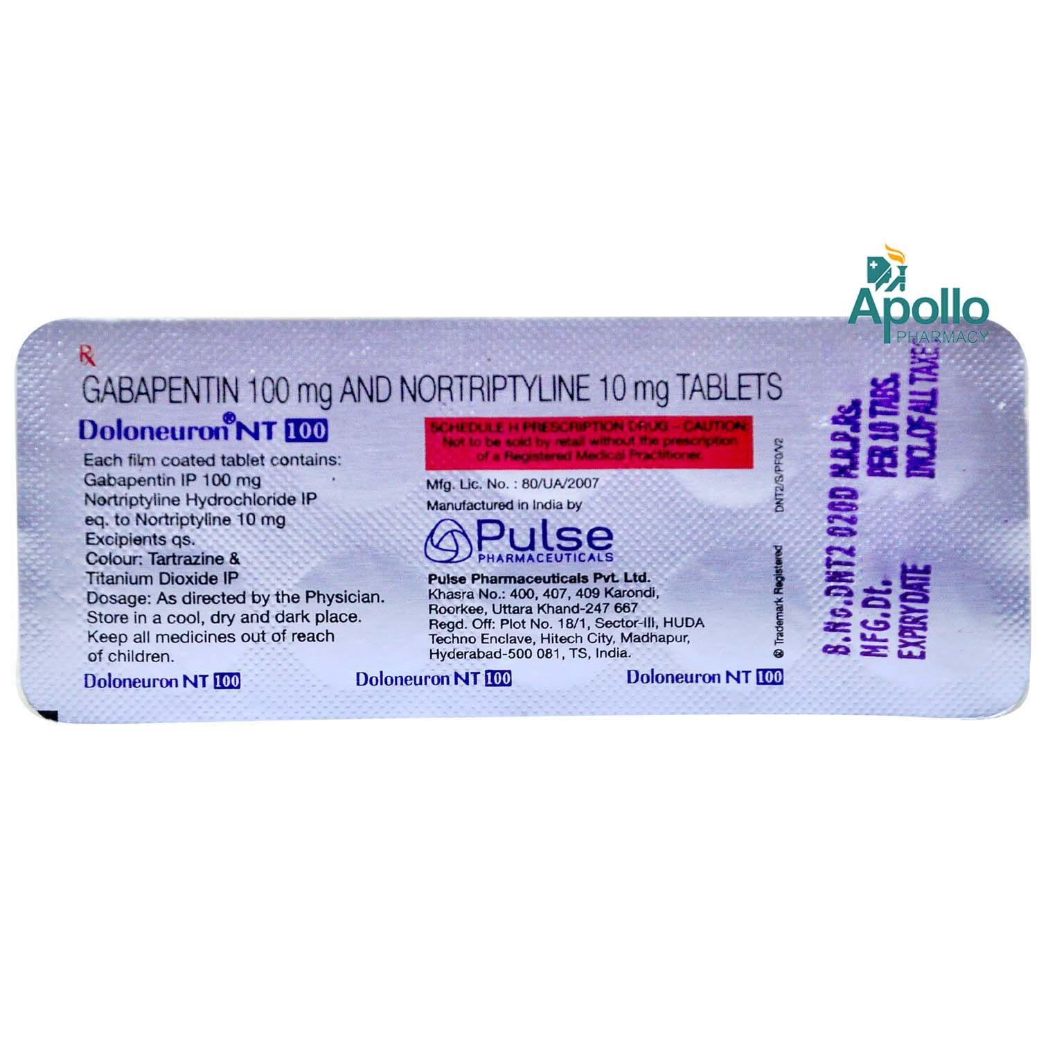 Doloneuron NT 100 Tablet | Uses, Side Effects, Price | Apollo Pharmacy