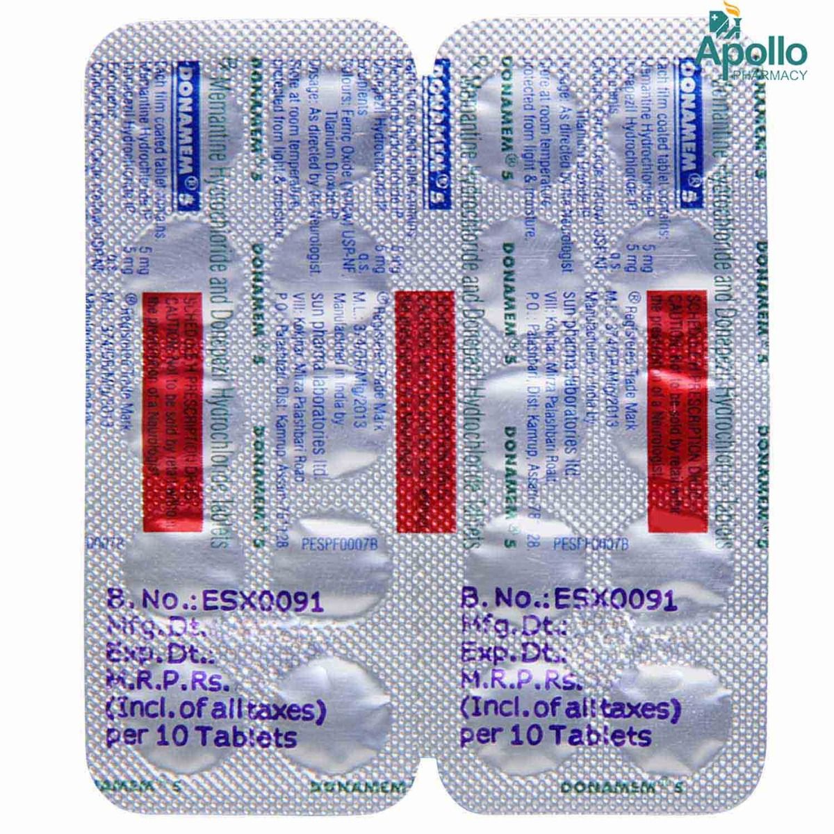 Donamem 5 Tablet | Uses, Side Effects, Price | Apollo Pharmacy