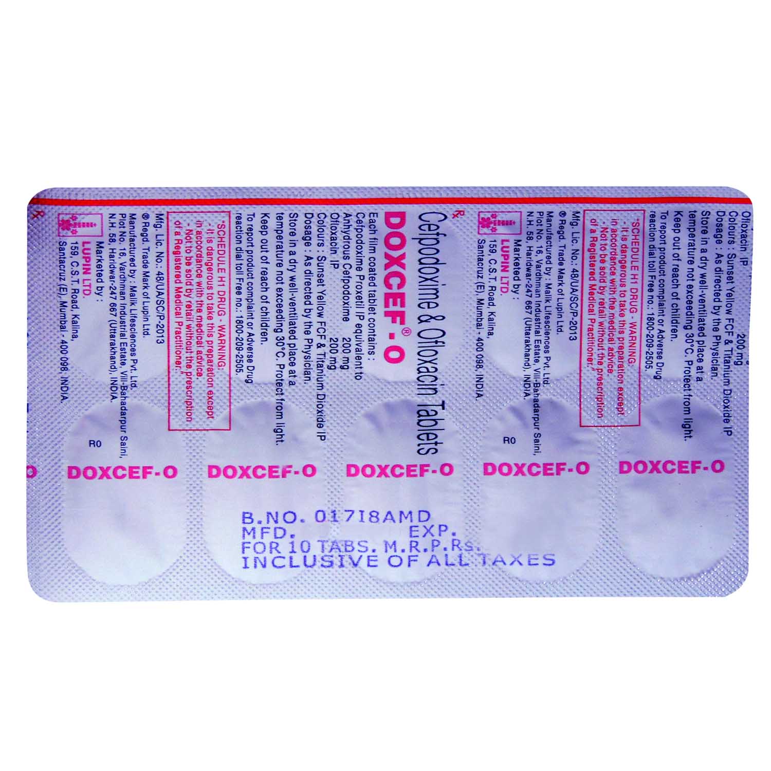 Doxcef O Tablet 10's Price, Uses, Side Effects, Composition - Apollo ...