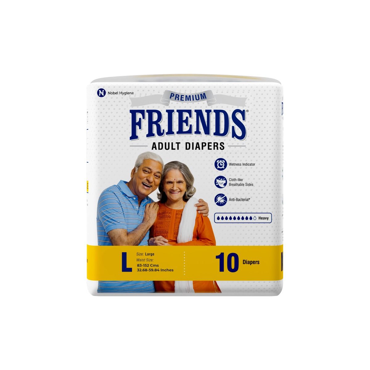 Buy Friends Premium Adult Diapers Large, 10 Count | 19 Minutes Delivery ...
