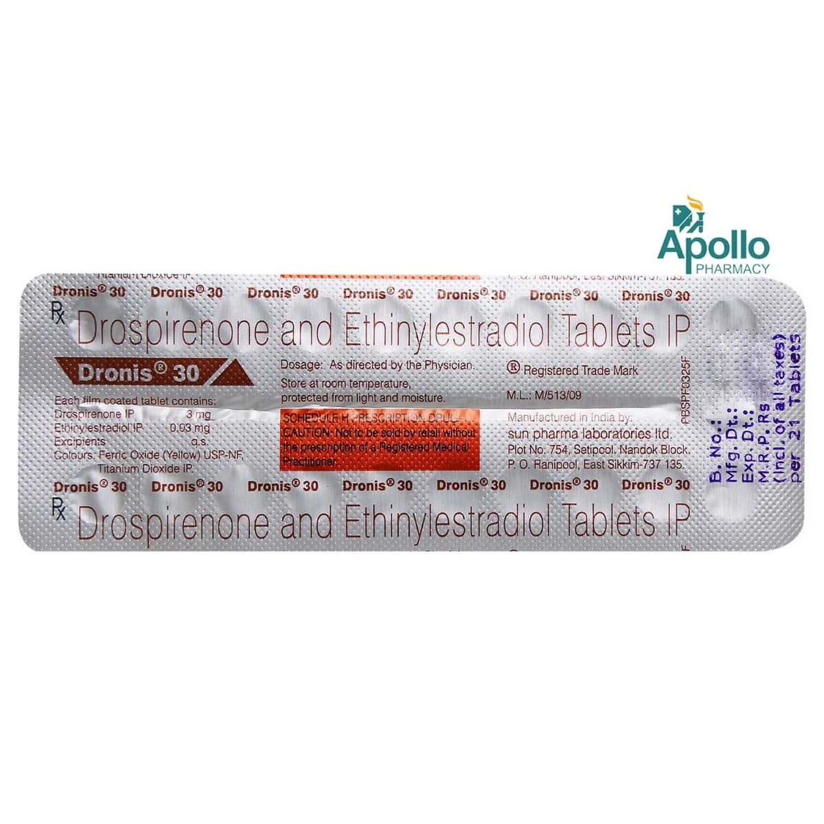 Dronis 30 Tablet 21's Price, Uses, Side Effects, Composition - Apollo ...