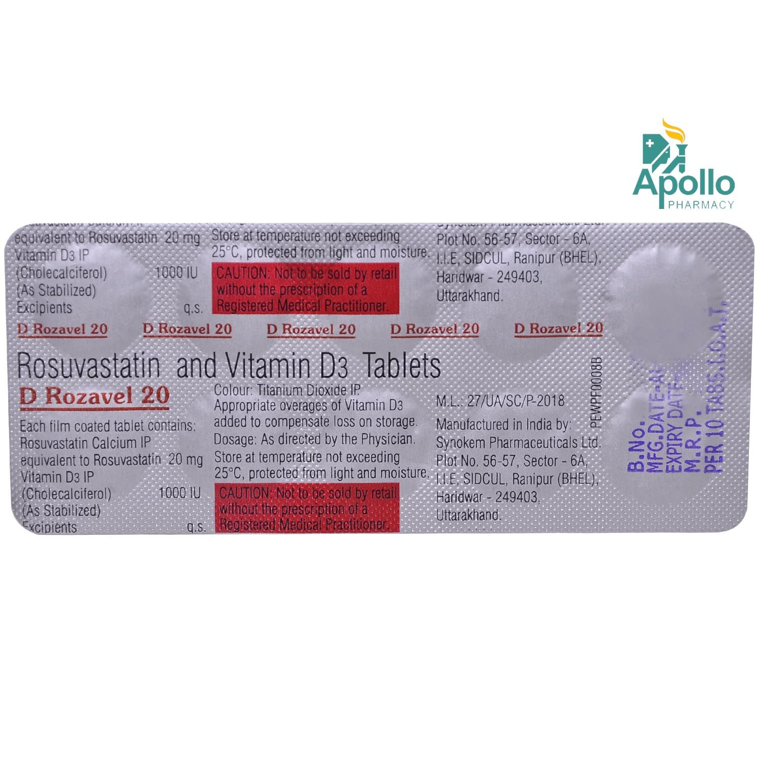 D Rozavel 20 Tablet 10's Price, Uses, Side Effects, Composition ...