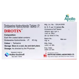 Drotin Tablet | Uses, Side Effects, Price | Apollo Pharmacy