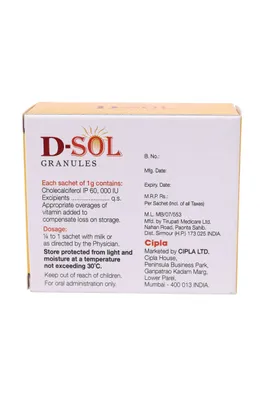 Buy D-Sol Granules 1 gm | 19 Minutes Delivery | Apollo Pharmacy