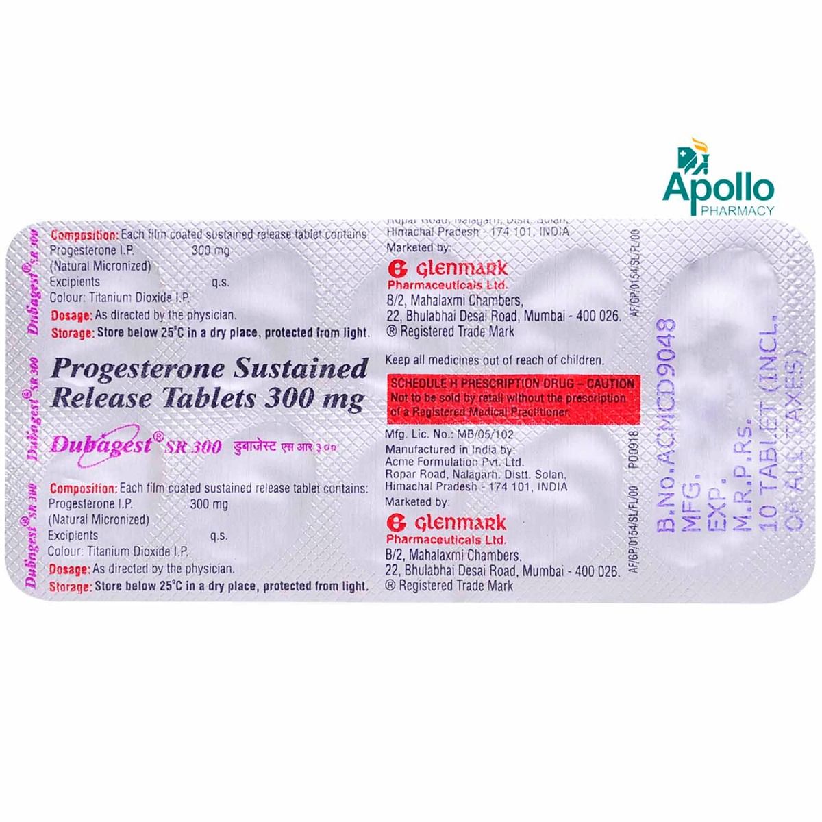 Dubagest SR 300 Tablet 10's Price, Uses, Side Effects, Composition ...