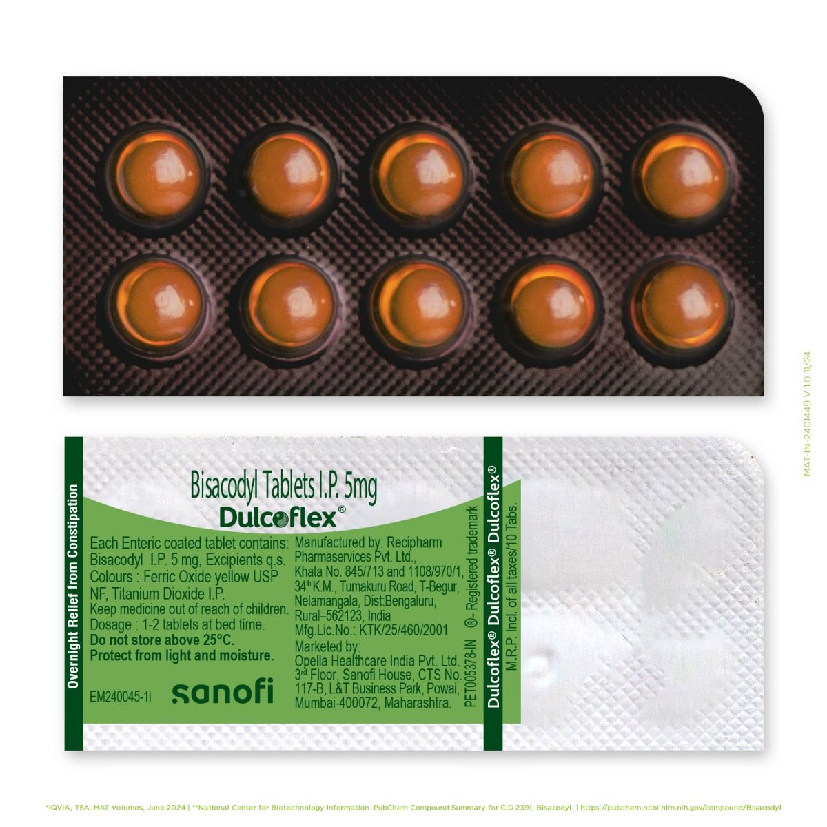 Buy Dulcoflex Tablet 10's | 19 Minutes Delivery | Apollo Pharmacy