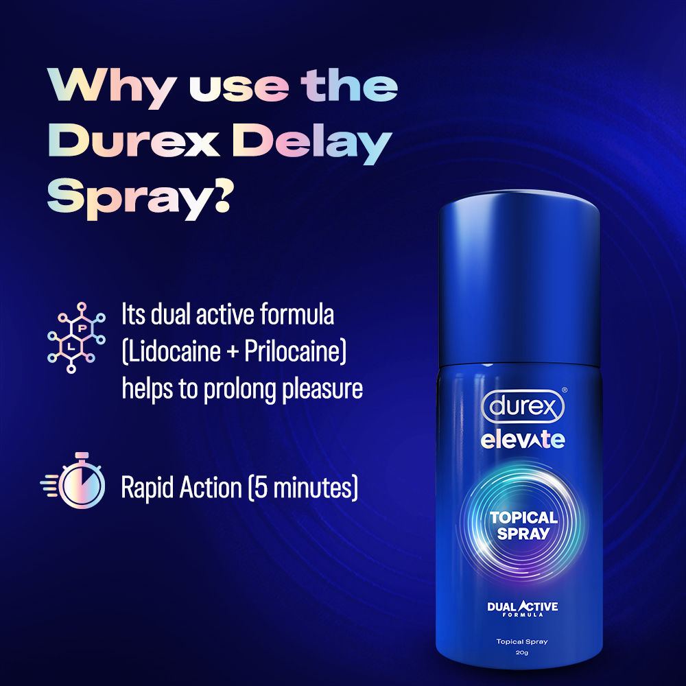 Buy Durex Elevate Climax Delay Spray for Men, 20 gm | 19 Minutes ...