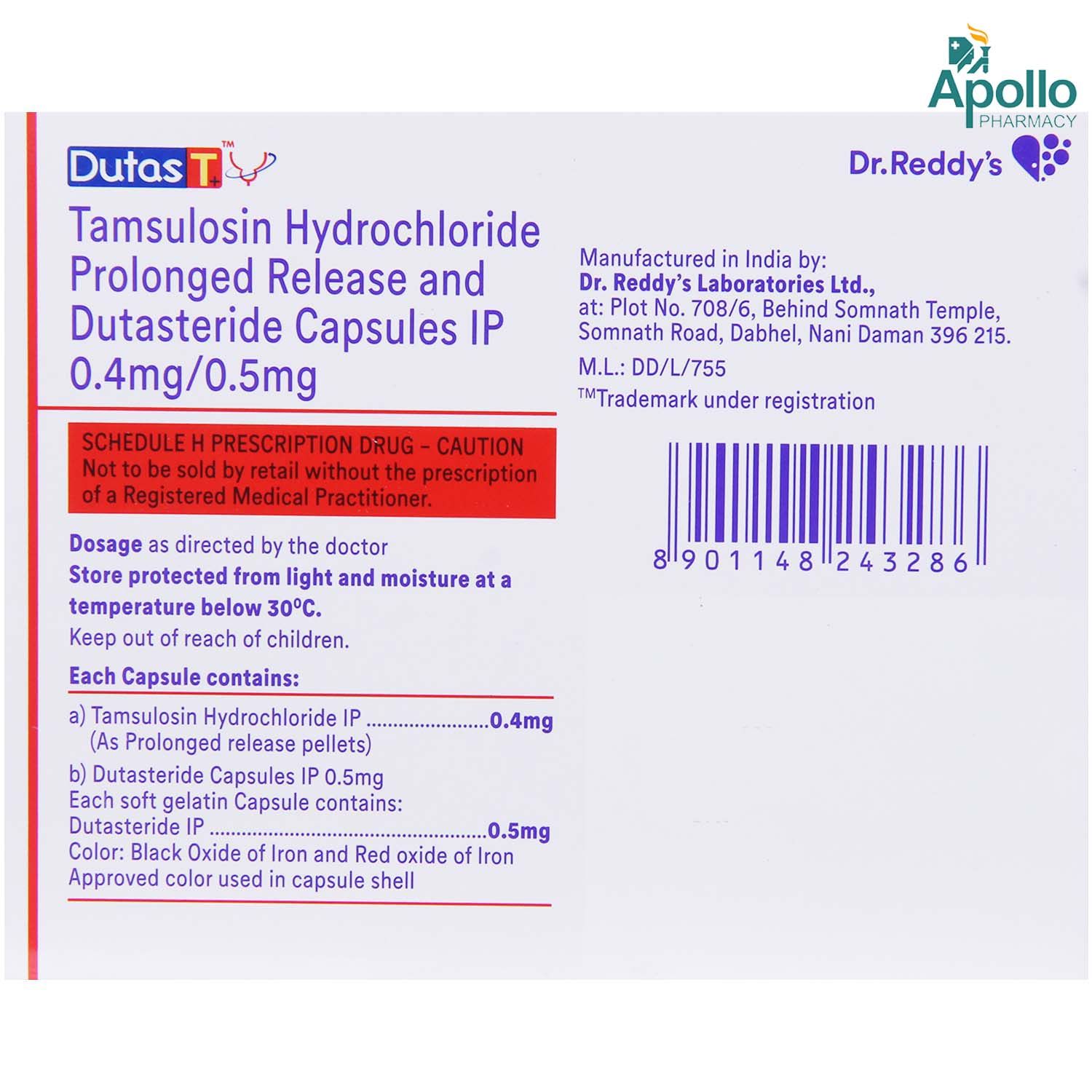 Dutas T Plus Capsule | Uses, Side Effects, Price | Apollo Pharmacy