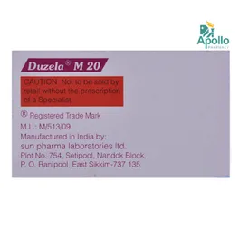 Duzela M 20 Capsule | Uses, Side Effects, Price | Apollo Pharmacy