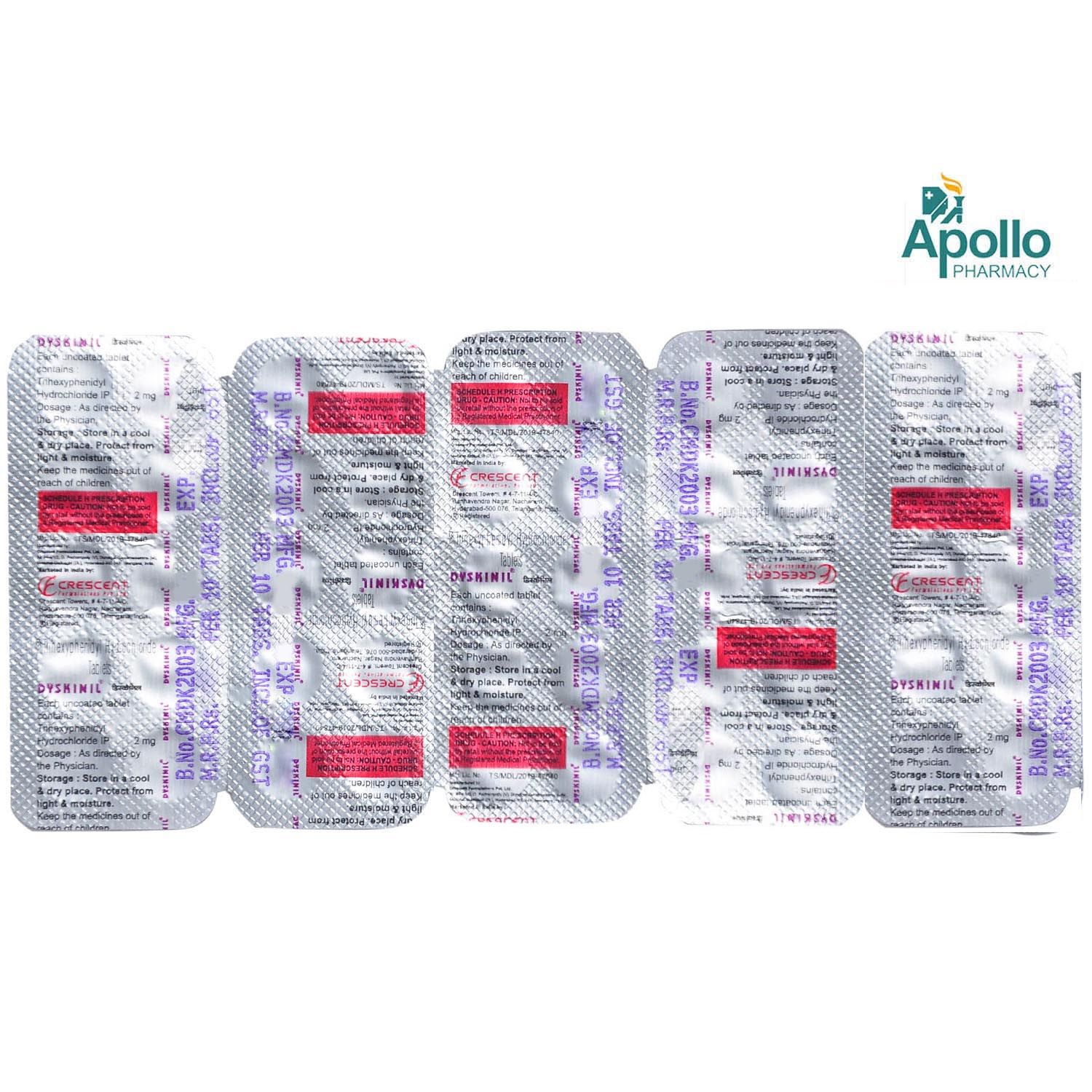 Dyskinil Tablet 10's Price, Uses, Side Effects, Composition - Apollo ...