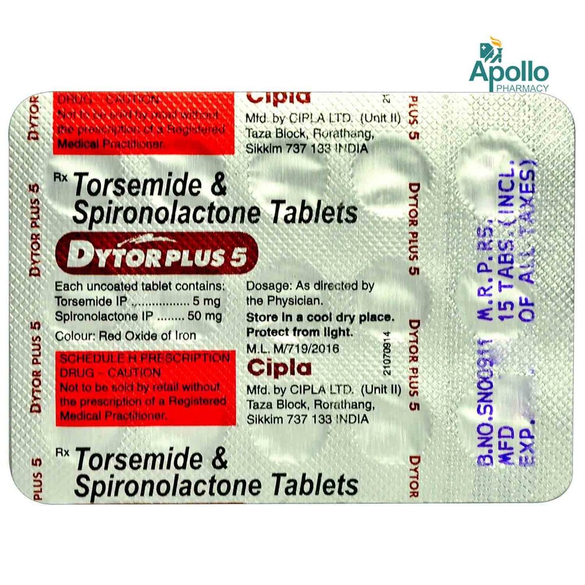 Dytor Plus 5 Tablet 15's Price, Uses, Side Effects, Composition ...