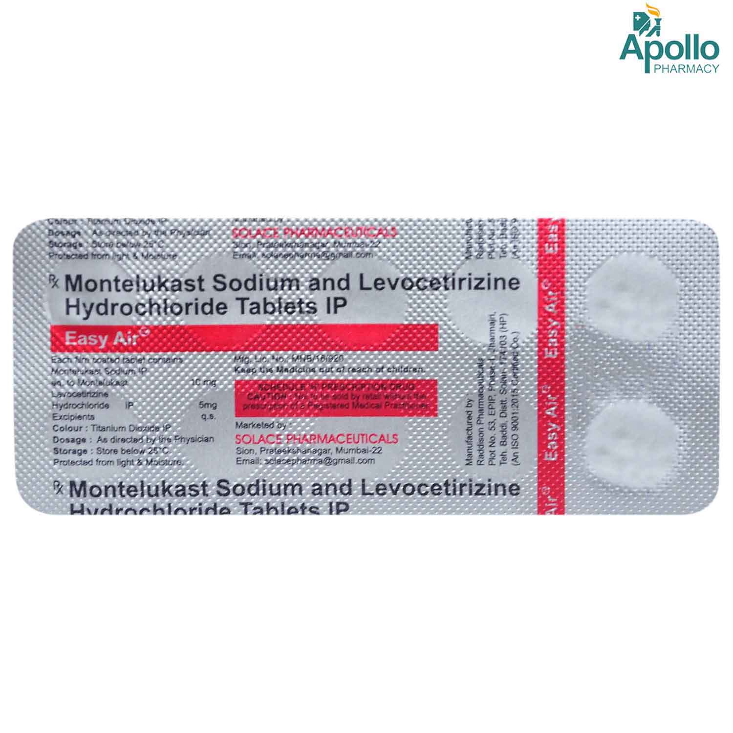 Easyair Tablet 10's Price, Uses, Side Effects, Composition - Apollo ...