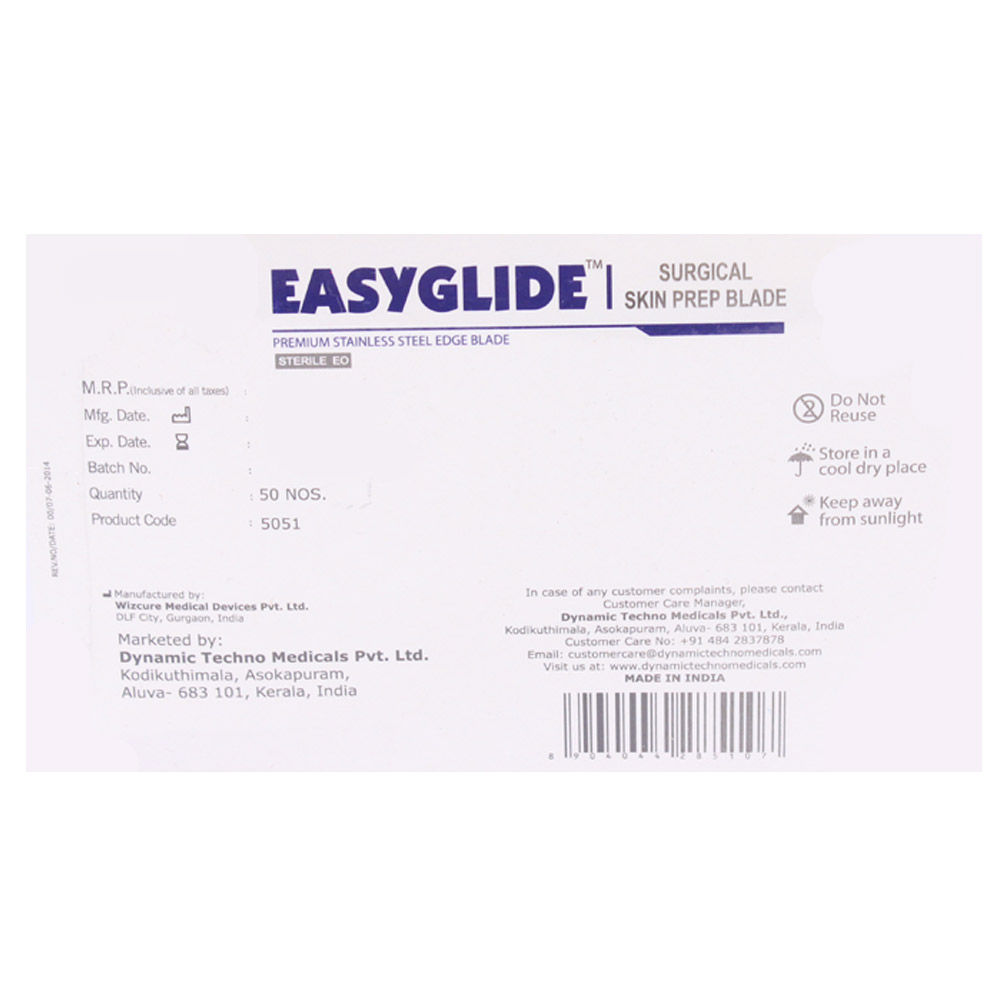 Easyglide Surgical Skin Prep Blade, 50 Count Price, Uses, Side Effects ...