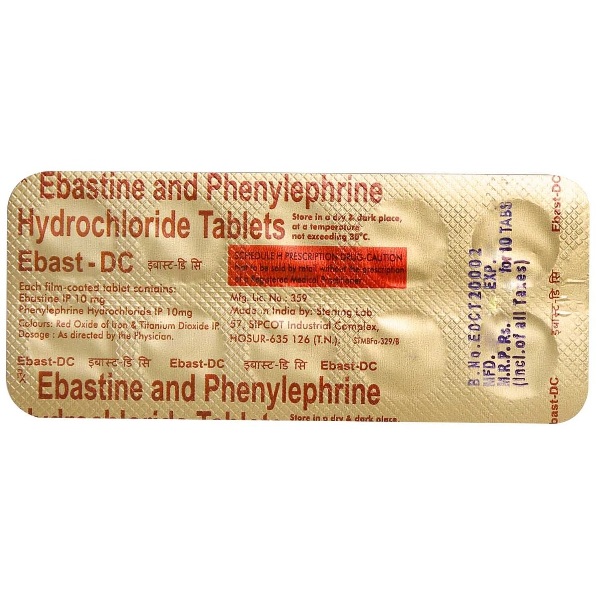 Ebast-DC Tablet 10's Price, Uses, Side Effects, Composition - Apollo Pharmacy