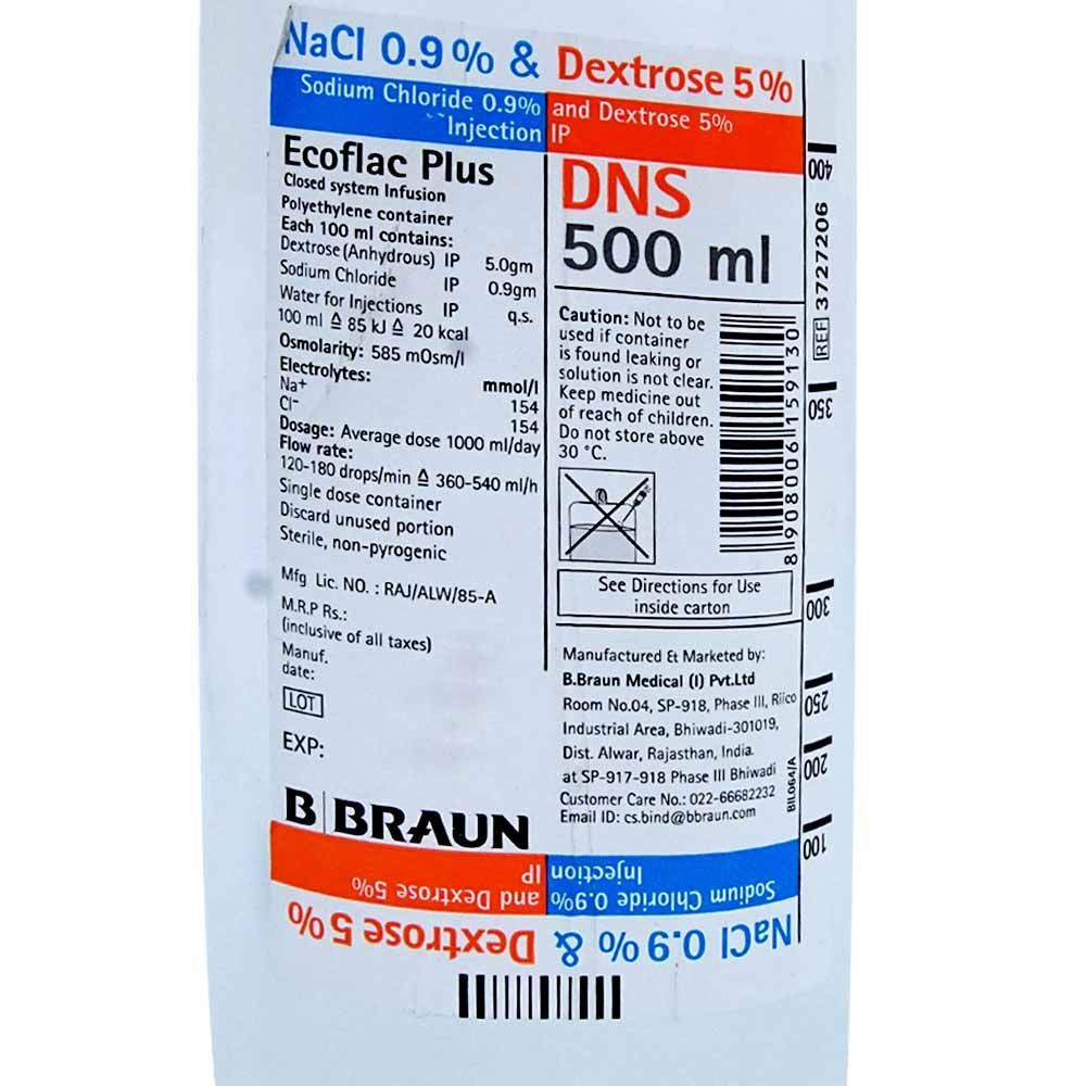 Ecoflac Plus Dns 500Ml ( B Braun) Price, Uses, Side Effects, Composition - Apollo Pharmacy