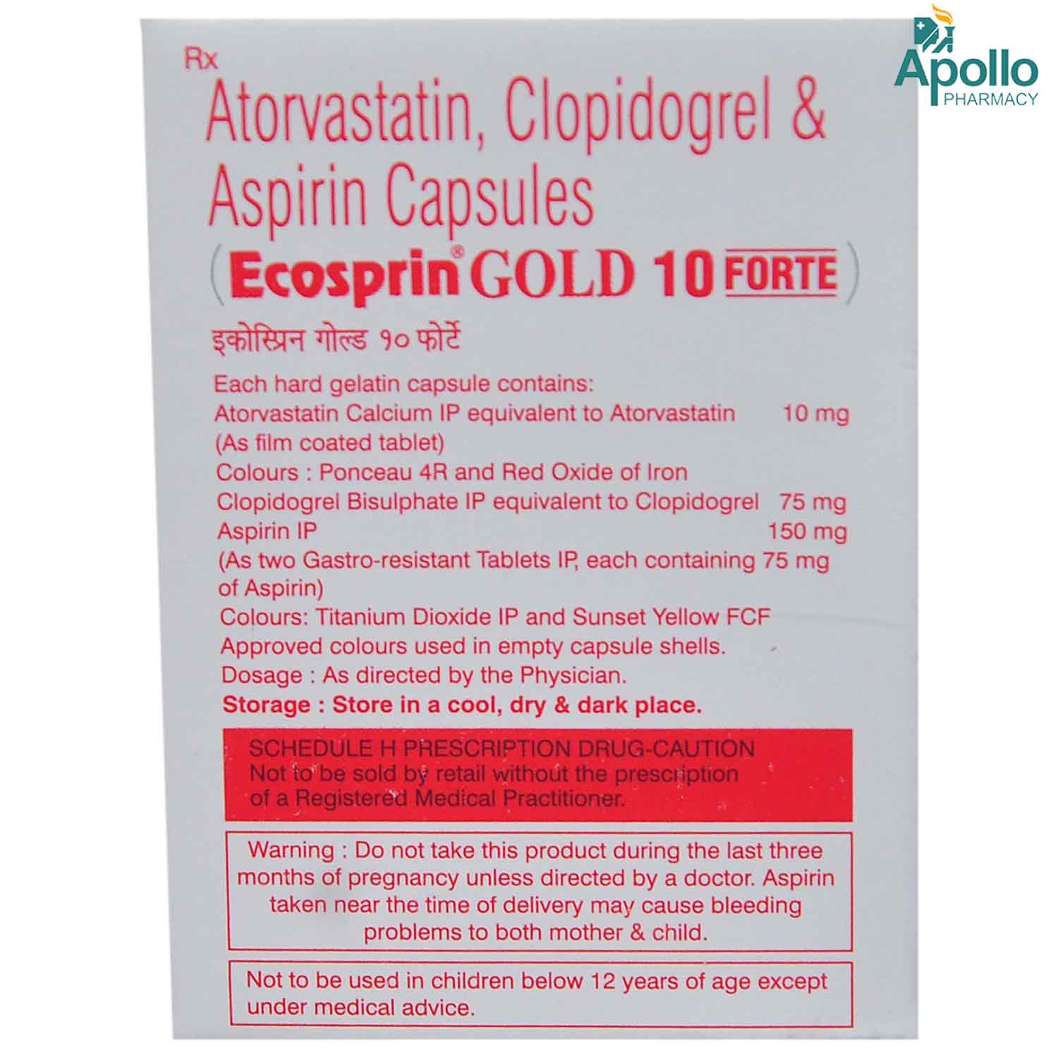 Ecosprin Gold 10 Forte Capsule 10's Price, Uses, Side Effects ...