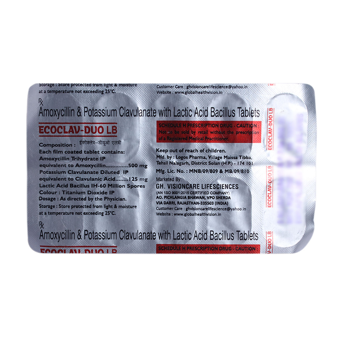Ecoclav-Duo LB Tablet | Uses, Side Effects, Price | Apollo Pharmacy